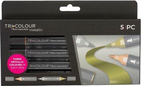 Spectrum Noir - Alcohol markers TriColour Metallic Pens 5 pcs | bol