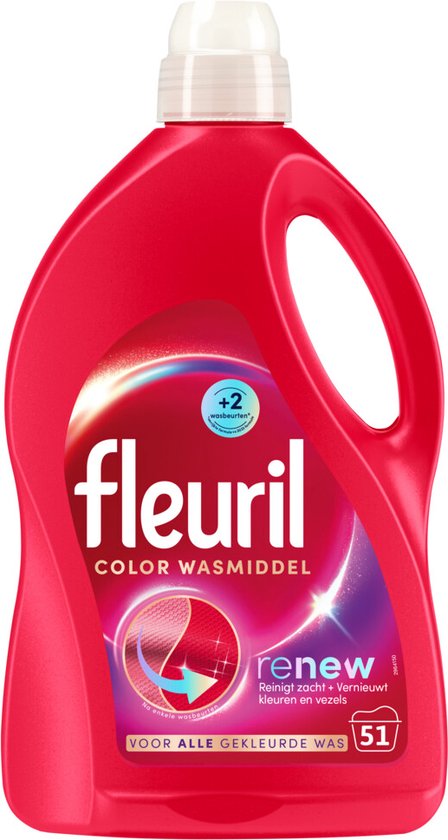 Fleuril Renew Kleur - Vloeibaar Wasmiddel - Voordeelverpakking - 51 ...