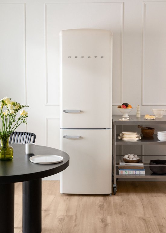 Create Retro combikoelkast met vriezer - 330L - No-frost - Wit | bol