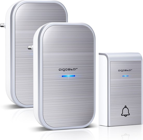 Aigostar Draadloze Deurbel 2HVKS - Deurbelset - 2x Plug-in Ontvanger ...