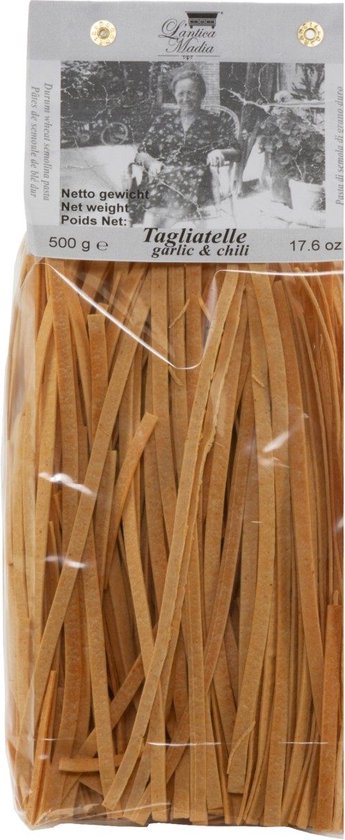 Pasta l'Antica Madia Tagliatelle knoflook en chili 500 gram | bol