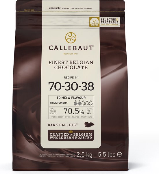 Callebaut Chocolade Callets - Extra puur (70,5%) - 2,5 kg | bol