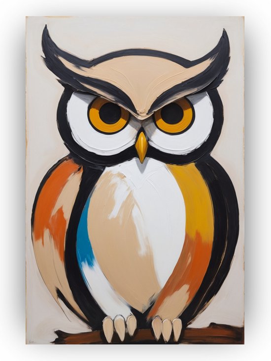 Uil modern poster - Modern muurdecoratie - Poster uil - Retro poster ...