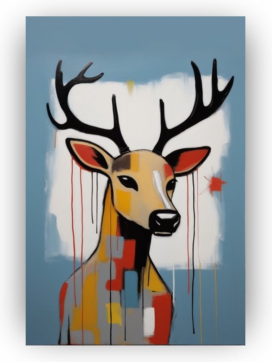 Hert pop art - Hert canvas schilderij - Schilderij abstract ...