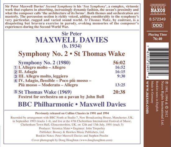 BBC Philharmonic, Peter Maxwell Davis - Davies: Symphony No. 2 & St ...
