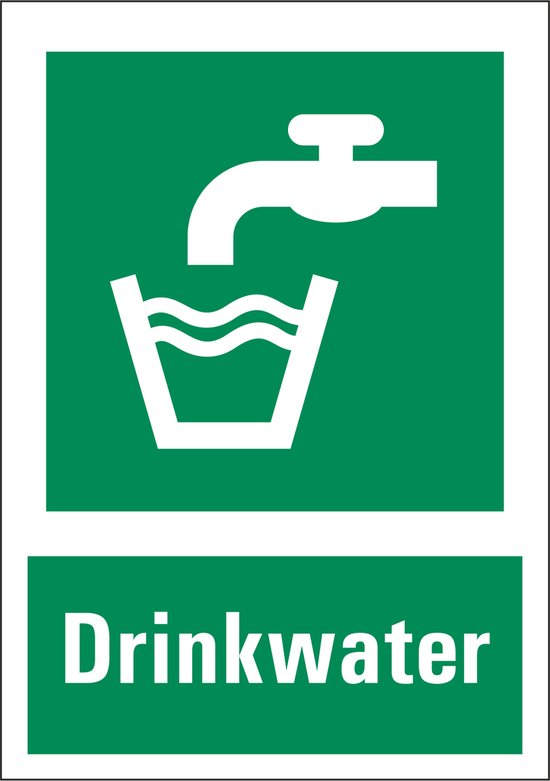 Drinkwater sticker met tekst 297 x 420 mm | bol