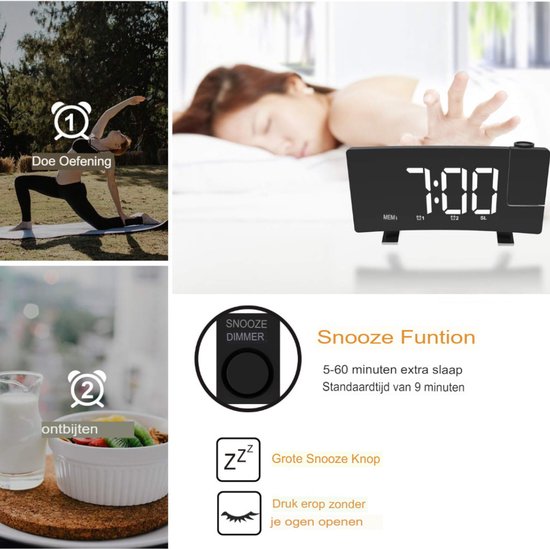 Velox Digitale Wekker Met Projectie - Wekkerradio Met Projectie ...