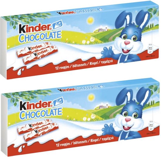 Ferrero Kinder paaschocolade 24 stuks 2 dozen van 12 reeptjes | bol
