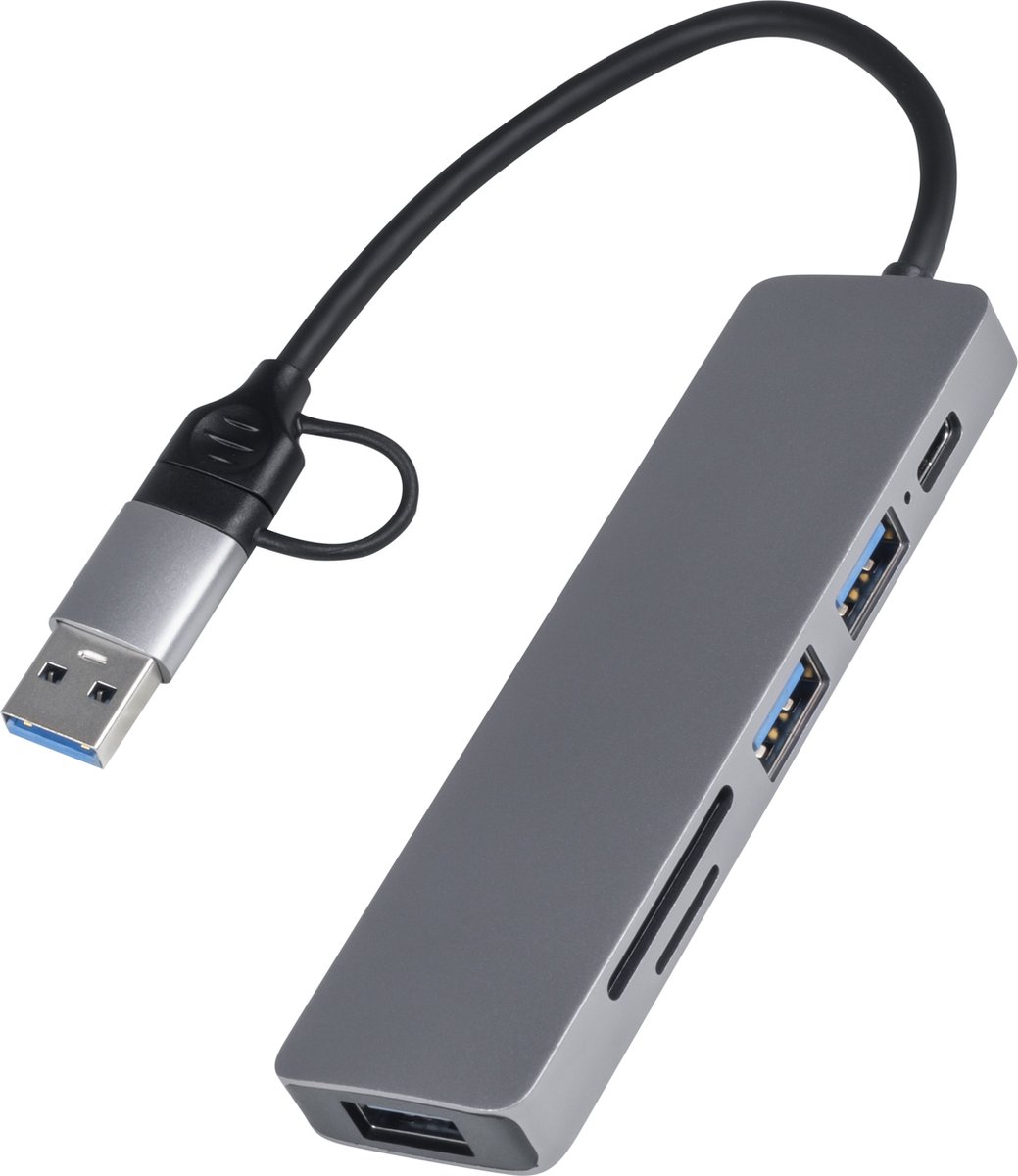 Nuvance - USB C Hub 3.0 - 5 Poorten - USB Splitter - USB C Dock - Micro ...
