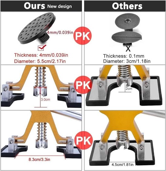 Dent Trekker Set, deuken reparatieset, Auto deuk reparatie bulge tool ...