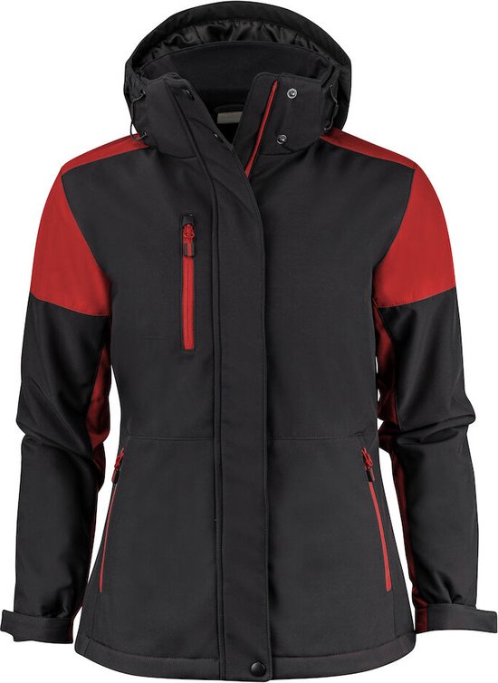Printer PRIME PADDED SOFTSHELL PRIME LADY 2261072 - Zwart/Rood - L | bol