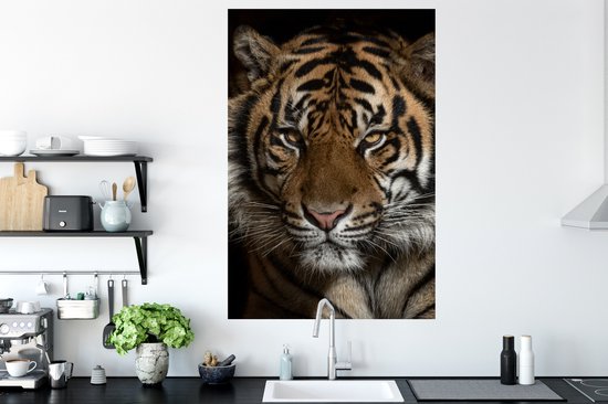 Muurstickers - Sticker Folie - Tijger - Wilde dieren - Portret - 80x120 cm - Plakfolie... | bol
