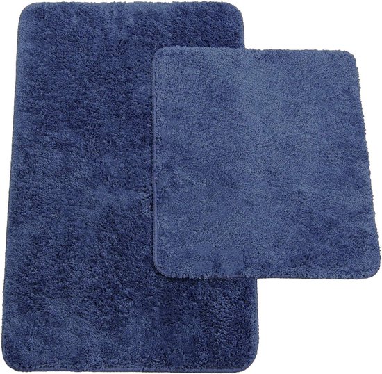 Badmatten set van 2 bestaan uit badmatten: ca. 50/80cm en wc-mat ca. 45 ...