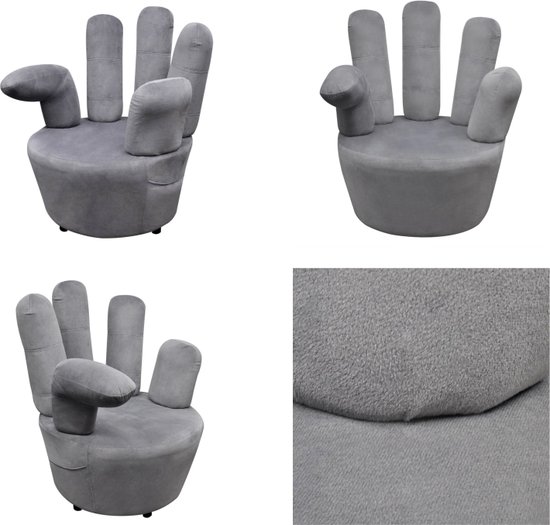 vidaXL Stoel handvormig fluweel grijs - Handstoel - Handstoelen - Stoel ...