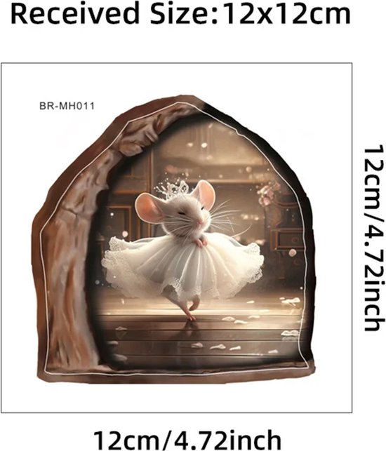 Muursticker - Plintsticker - Kinderkamer - Schattige Muis - Gat ...