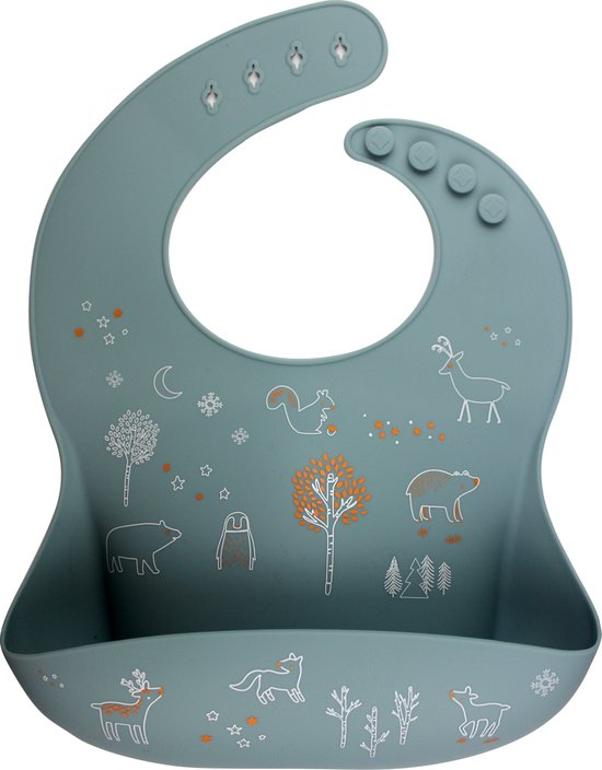 Silicone Slabber met print (Blauw) - Waterdicht - Baby - Vanaf 6 ...