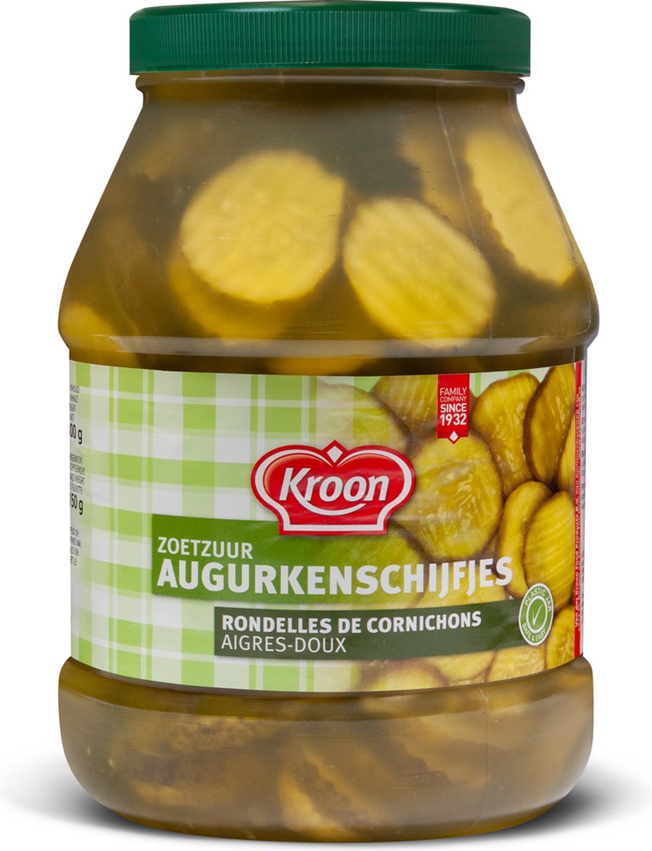 Kroon - Augurkenschijfjes Zoetzuur - 2400 ml | bol