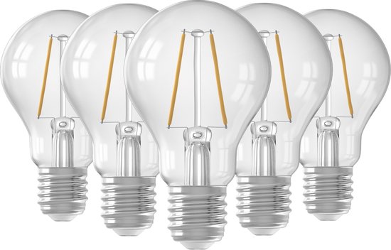 LED Lamp Helder - Set van 5 Stuks - E27 - Voordeelverpakking - A60 - Filament - Warm... | bol