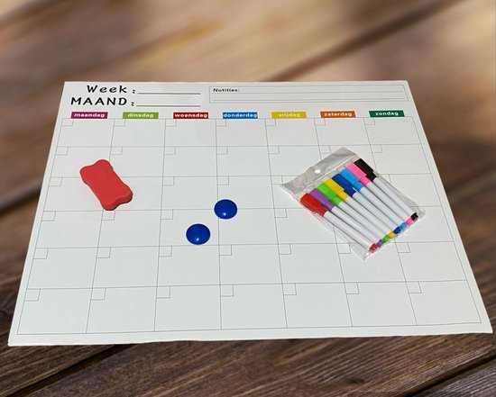 ABS-store Magnetische weekplanner - Koelkast planbord gezin & school ...