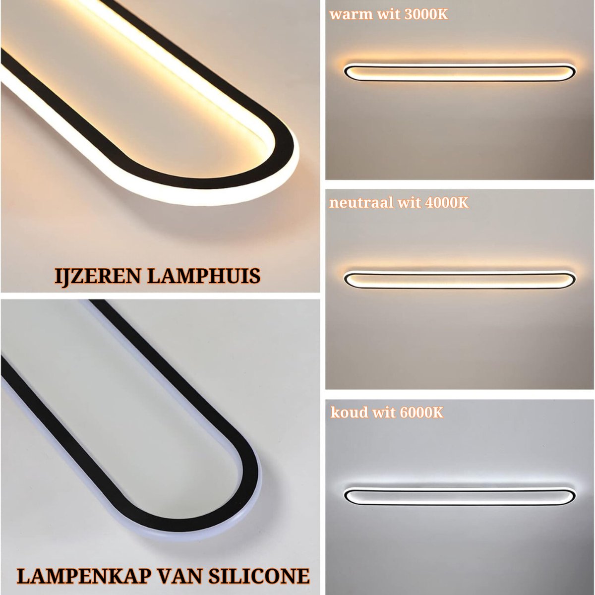 Dimbare LED Plafondlamp - Moderne Lange Plafondlamp voor Hal en ...