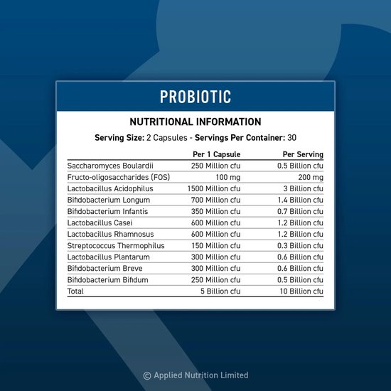 Supplementen - Probiotic Advanced Multi-Strain - 60 Capsules - Applied Nutrition - | bol