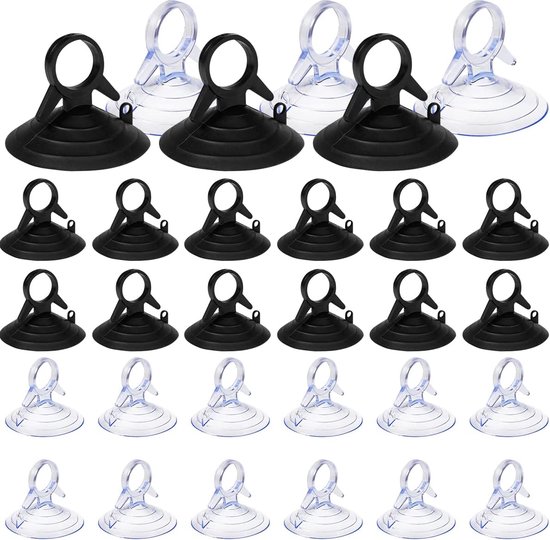 "60 Stuks Grote Zuignappen - 45 mm met Schroefdraad - PVC - Zwart ...