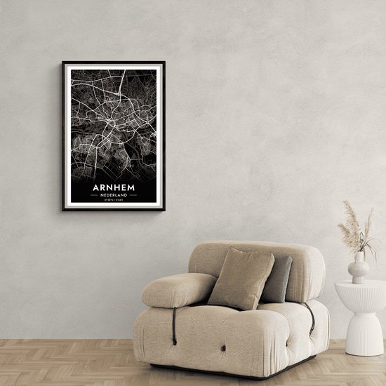 Arnhem Poster | Zwart Poster | Arnhem Map Poster | Kaart van Arnhem Poster |... | bol