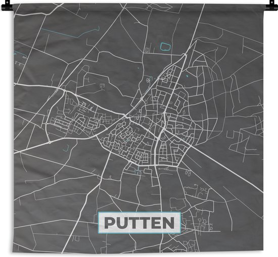 Wandkleed - Wanddoek - Kaart - Plattegrond - Putten - Stadskaart ...