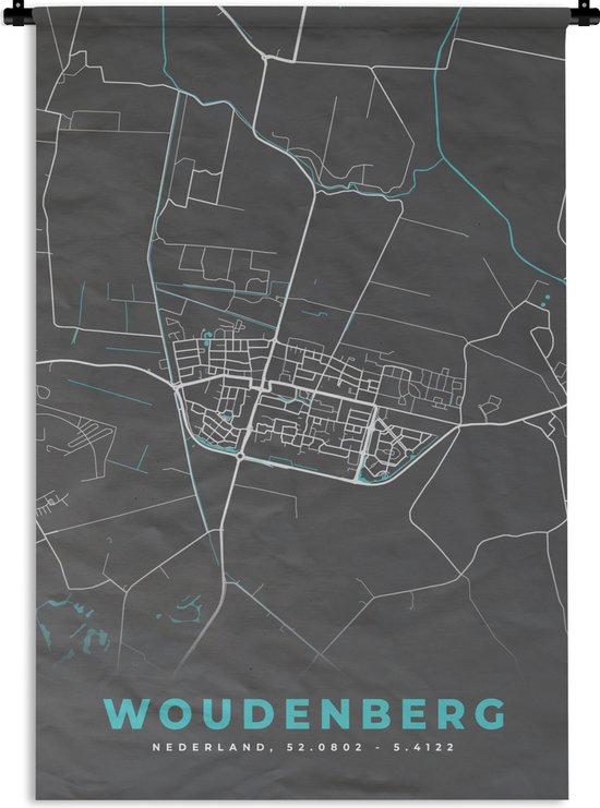 Wandkleed - Wanddoek - Kaart - Plattegrond - Woudenberg - Stadskaart ...