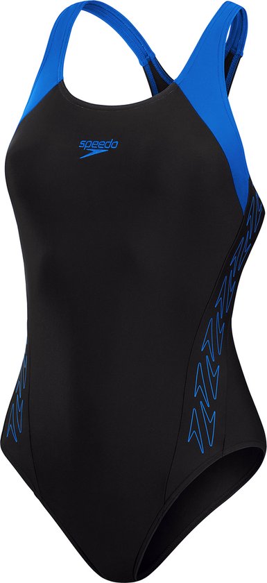 Speedo Hyperboom Splice Racerback Zwart/Blauw Sportbadpak - Maat 42 | bol