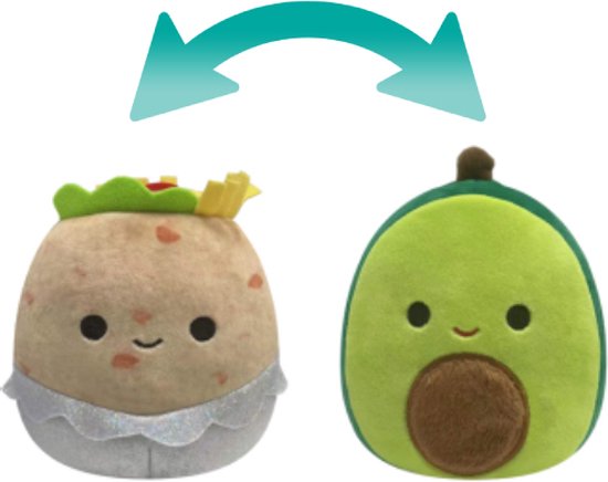 Squishmallows Flip-A-Mallow Austin & Bernado (Avocado/Tortilla) Pluche ...