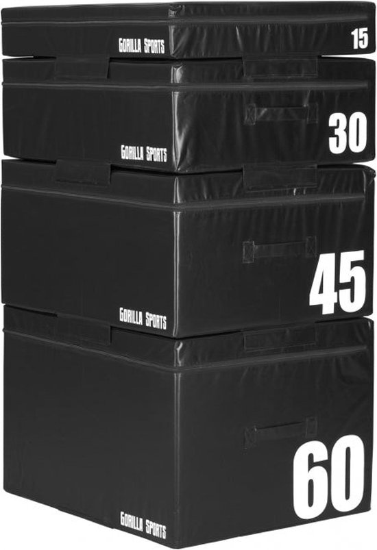 Gorilla Sports Plyo Box - 30 cm - Zwart - PVC - Jump box | bol