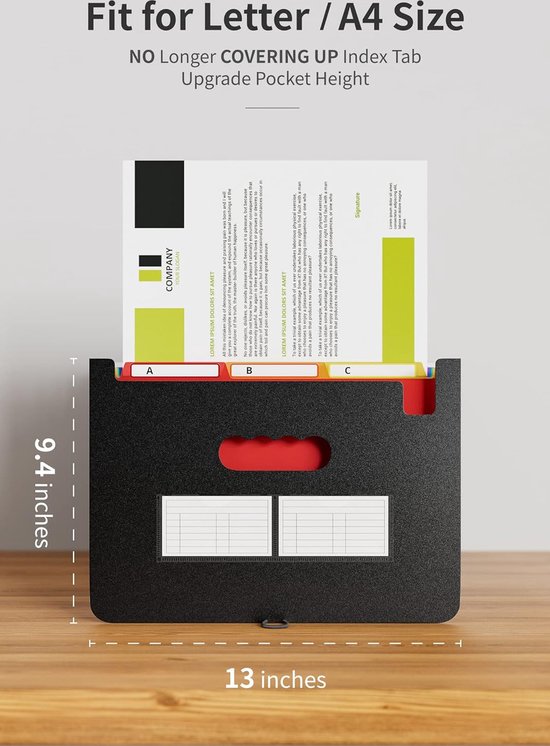 A4-map met 26 hoesjes/documentenopslag/opslag van papier map voor ...