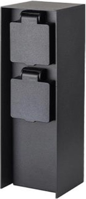 Buitenstopcontact | zwart | 2 stopcontacten | 230V | bol