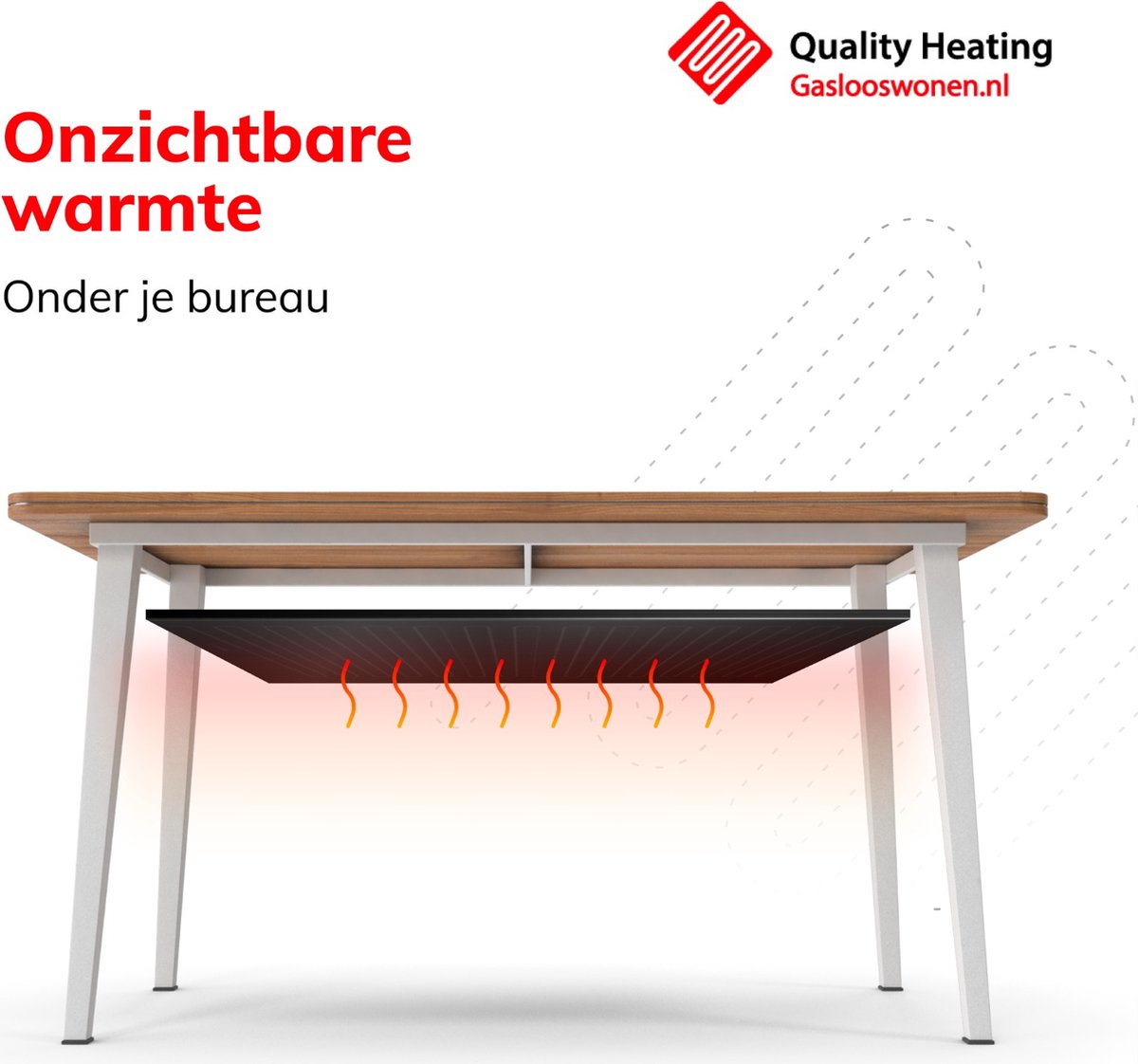 Infrarood bureau verwarming fiber plaat zelfplakkend 150Watt inclusief ...