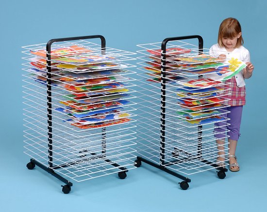 Mobiel droogrek - 40 rekken - drogen van tekeningen en knutselwerk ...