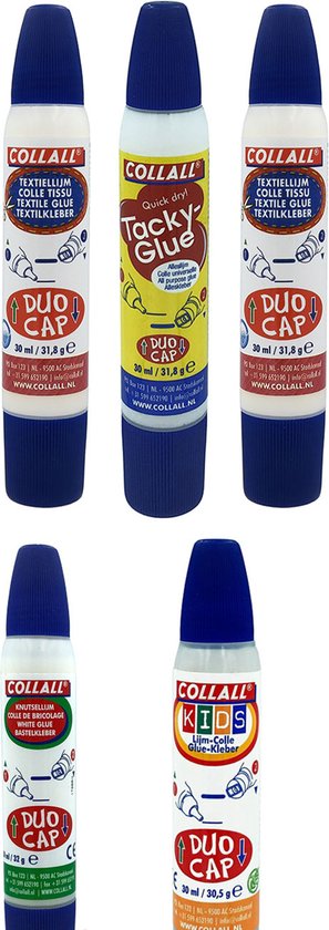 5x Lijmpennen Colall - 5x30ml - Textiel, Hobby, Tacky, Knutsel en ...