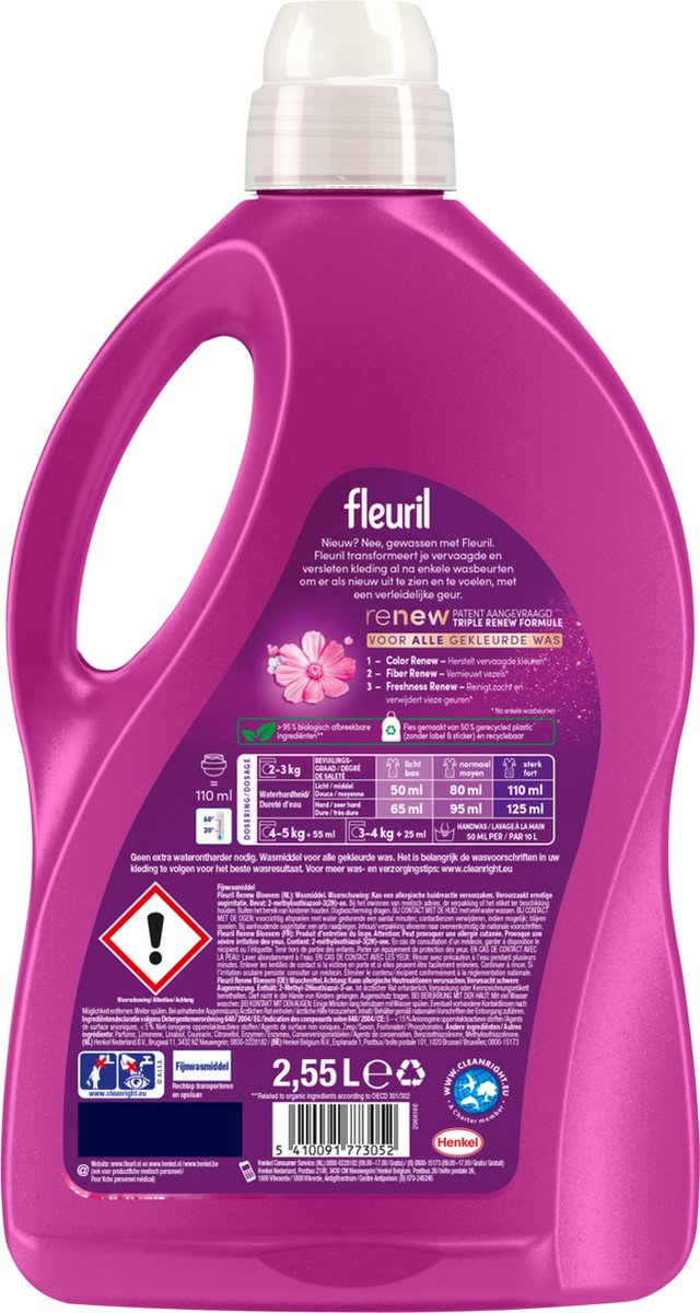 Fleuril Renew Bloesem - Détergent liquide - Pack économique - 51 ...