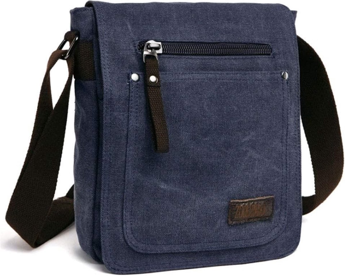 Herenschoudertas, kleine vintage canvas schoudertas voor heren ...