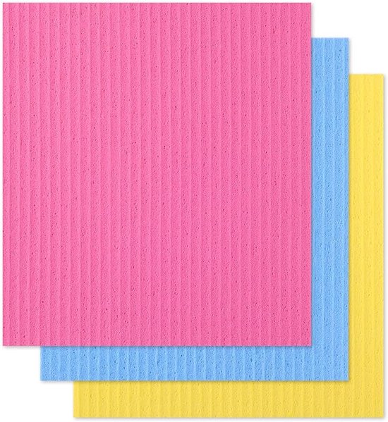 Vaatdoeken voor de keuken, 3 stuks, herbruikbare cellulose-sponsdoekjes ...