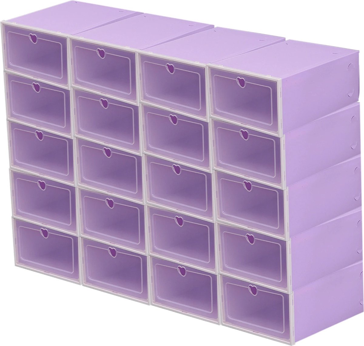 Beroli - Violet Opbergbox met vakjes - 20 stuks - Opbergdoos ...