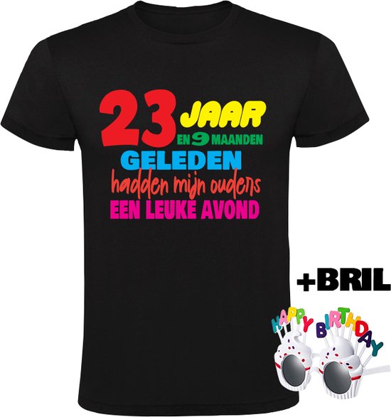 23 jaar Heren T-shirt + Happy birthday bril - verjaardag - jarig ...