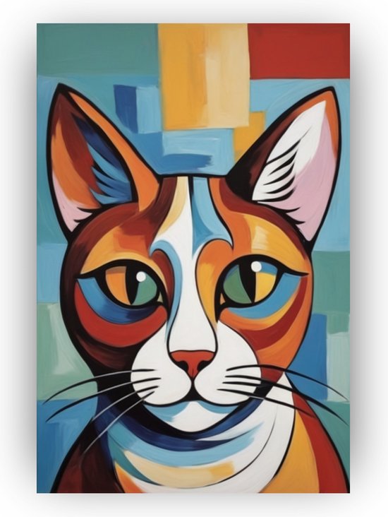 Kat Pablo Picasso stijl - Picasso schilderij op canvas - Schilderij op ...