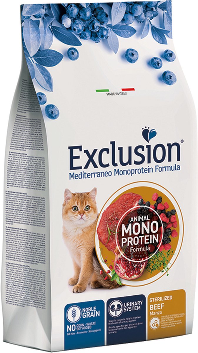 Exclusion Mediterraneo Monoprotein Formula - Adult Sterilized CAT - noble grain BEEF -... | bol