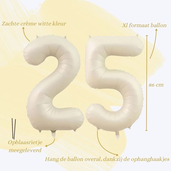 Cijfer Ballonnen Ballon Cijfer 25 Verjaardag Versiering Feest Helium ...