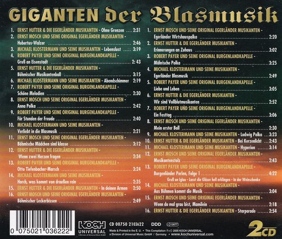 2CD Giganten der Blasmusik, Folge 2 - Diverse componisten - Robert ...