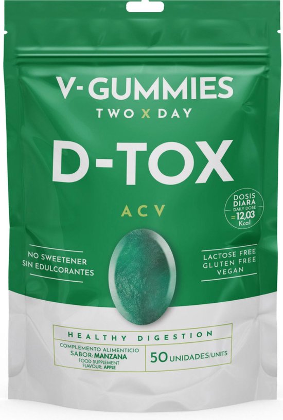 V-GUMMIES DETOX ACV - Vitamine Gummie - 50 Stuks | bol