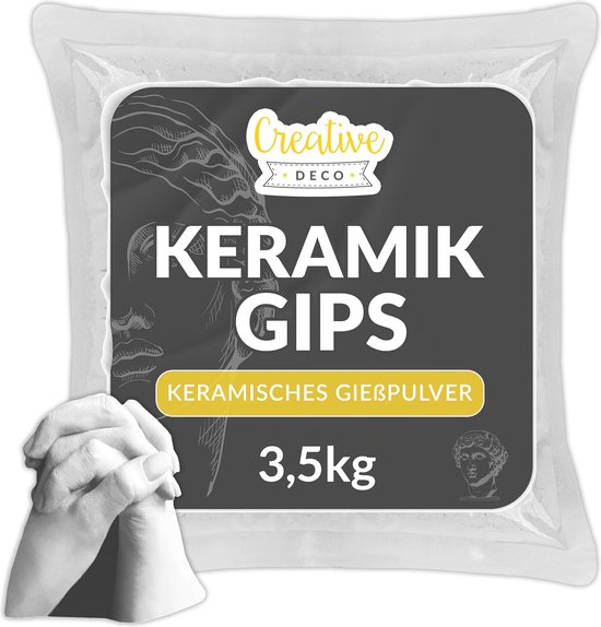Creative Deco | Knutselgips Wit | 3,5kg | Voor het maken van gips ...