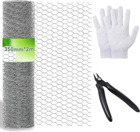 Tuingaas - Kippengaas - "Verzinkt Zeshoekig Kippengaas Set - 2 Meter ...