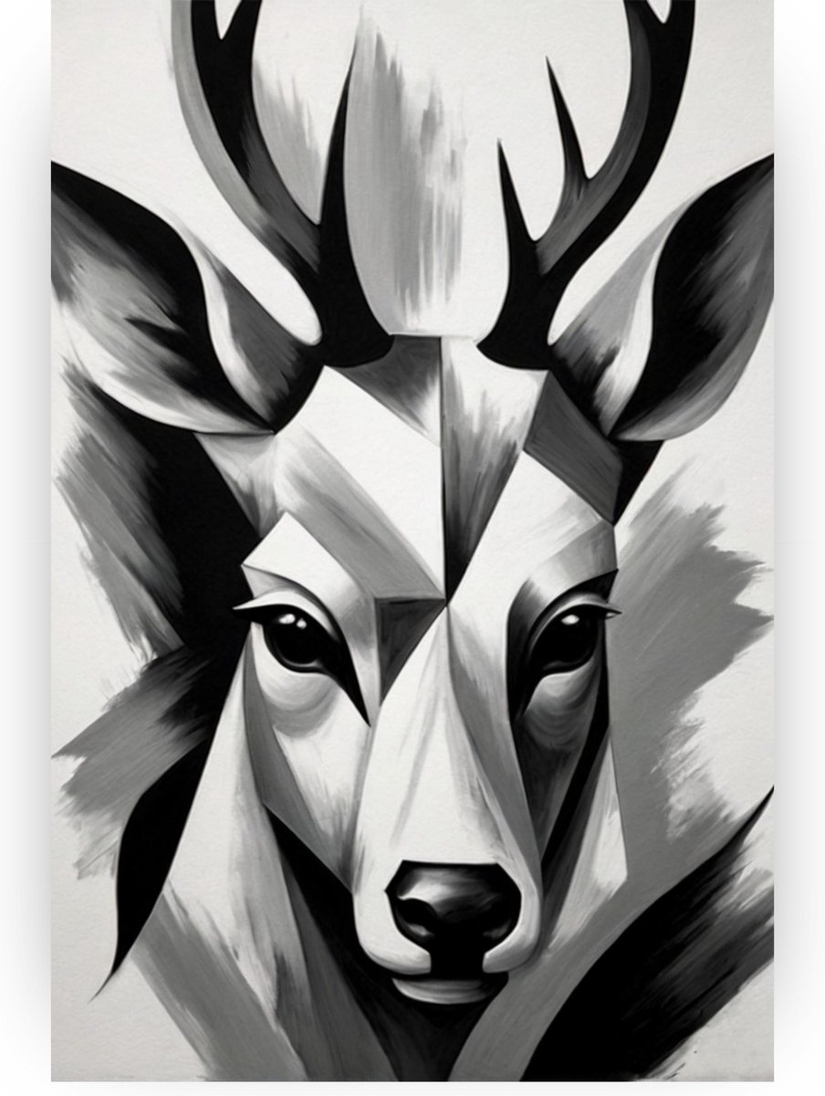 Hert zwart wit - Hert canvas schilderij - Canvas schilderijen zwart wit ...